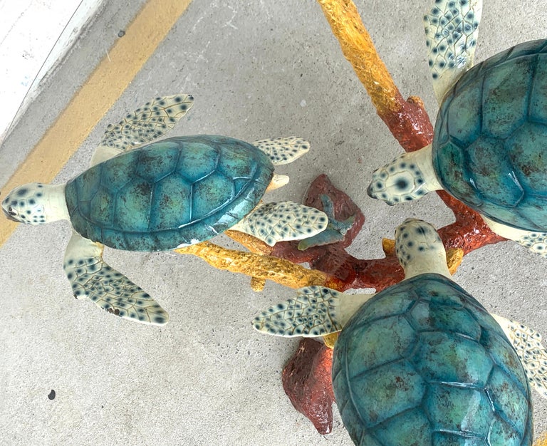 Enameled Bronze Sea Turtle Coffee Table For Sale at 1stDibs | sea ...