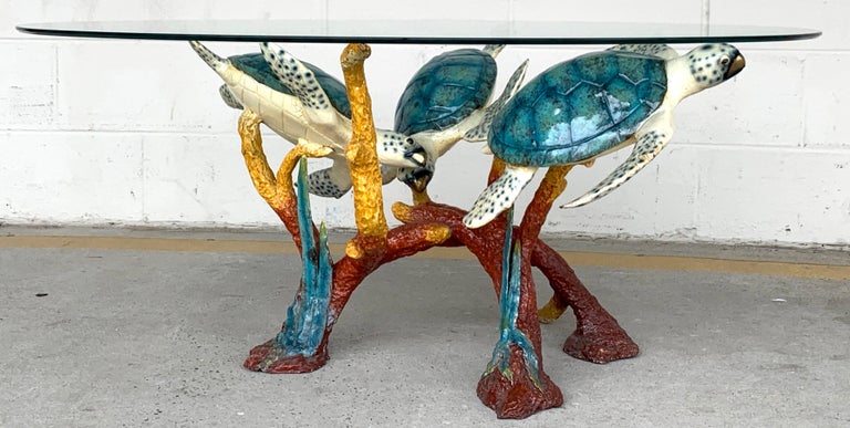 Enameled Bronze Sea Turtle Coffee Table For Sale at 1stDibs | sea ...