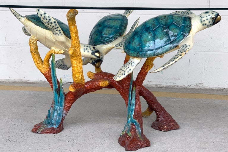 Enameled Bronze Sea Turtle Coffee Table For Sale at 1stDibs | sea ...