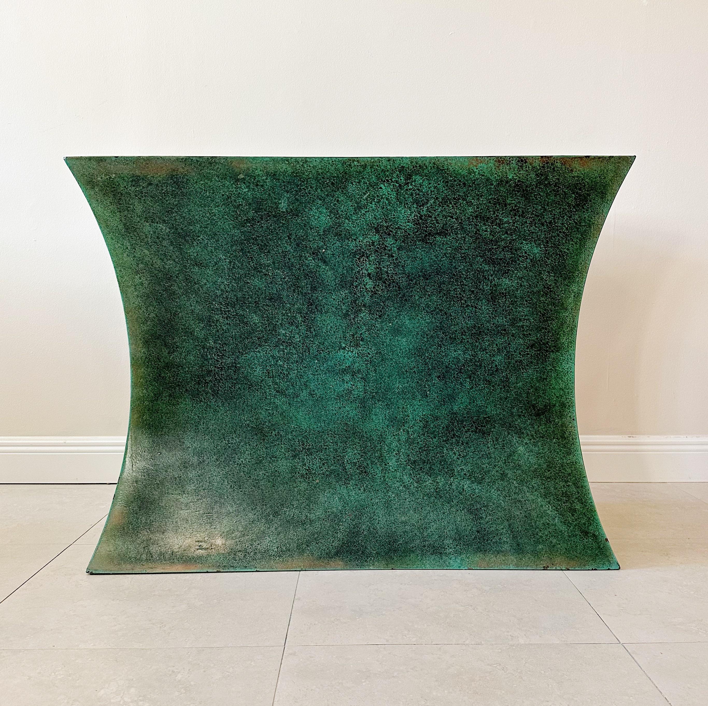 Enameled Faux Bronze Finish Metal Hourglass Dining Table Base For Sale ...