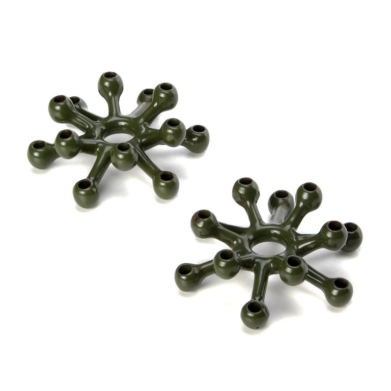 Enameled Spider (Pair) Rare Tiny Taper Holders by Jens Quistgaard ...