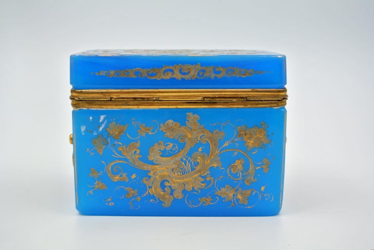 Enameled Opaline Box at 1stDibs
