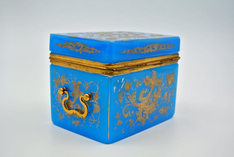 Enameled Opaline Box at 1stDibs