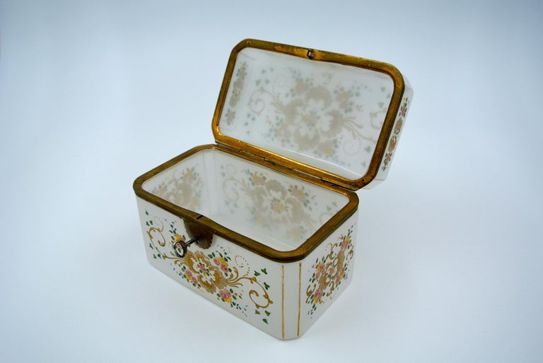 Enameled Opaline Box at 1stDibs