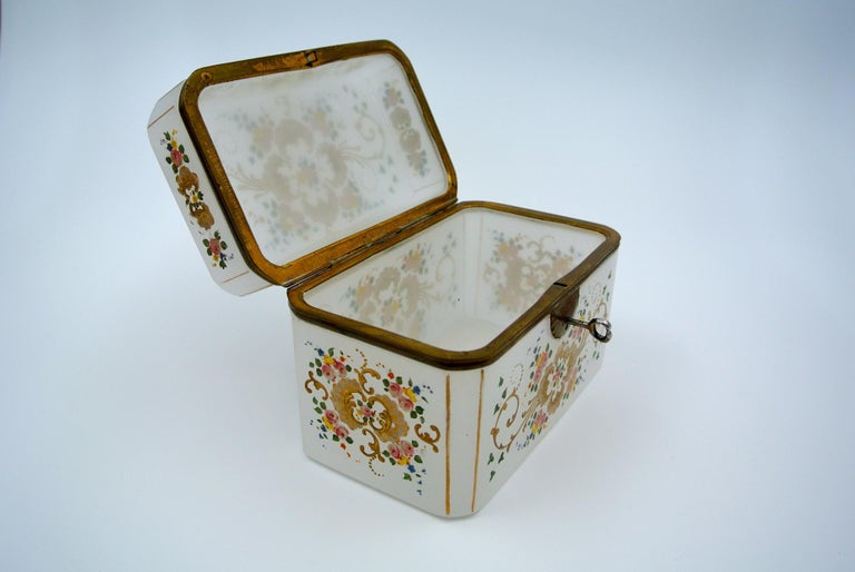 Enameled Opaline Box at 1stDibs