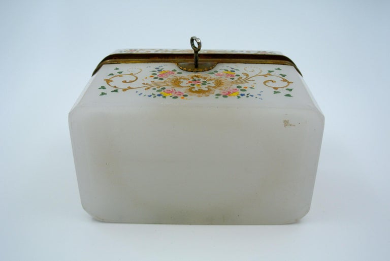 Enameled Opaline Box at 1stDibs