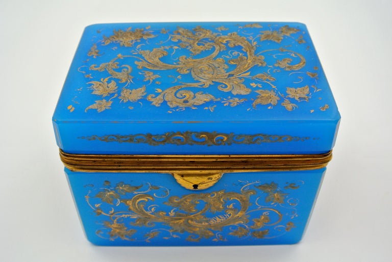 Enameled Opaline Box at 1stDibs