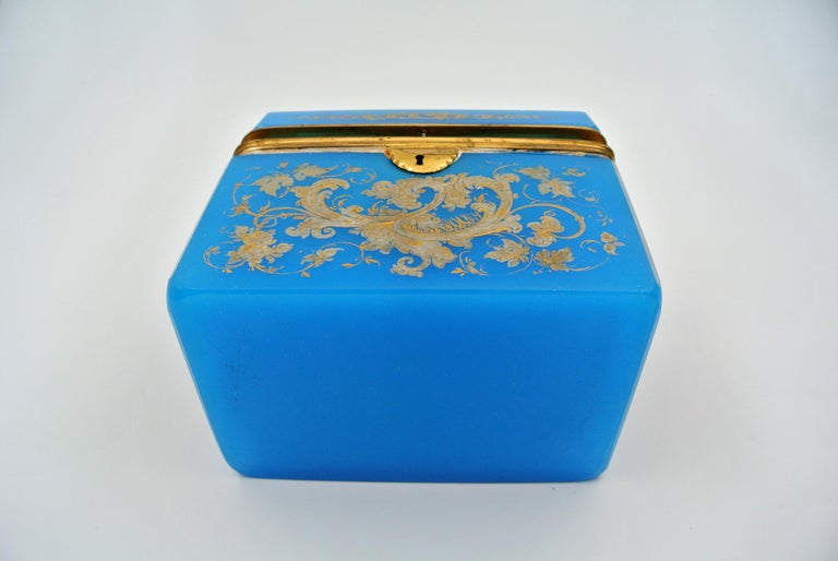 Enameled Opaline Box at 1stDibs
