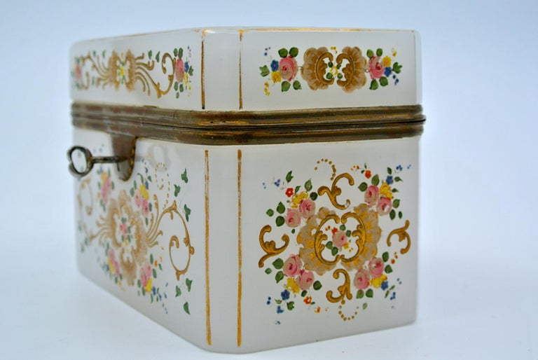Enameled Opaline Box at 1stDibs