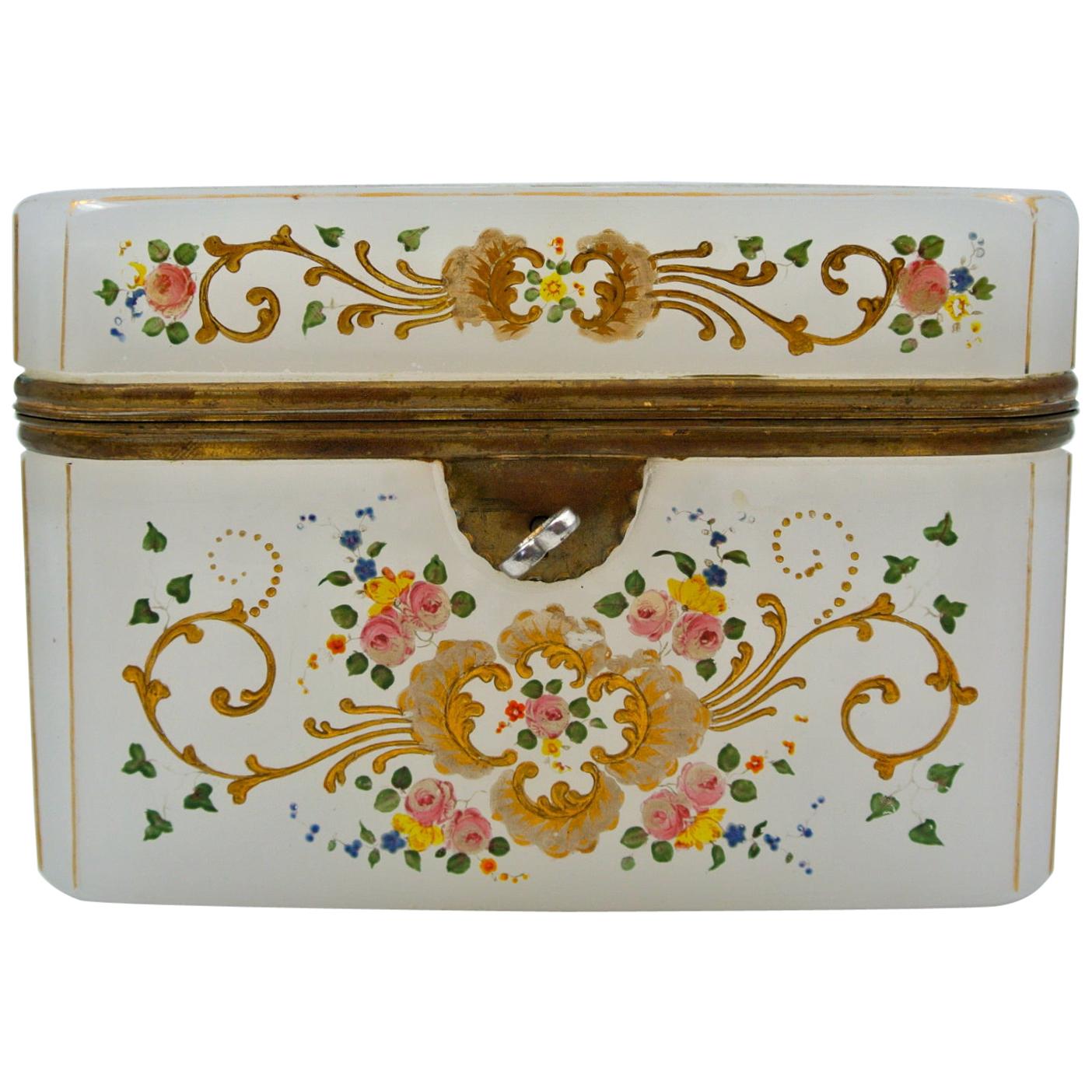 Enameled Opaline Box For Sale at 1stDibs