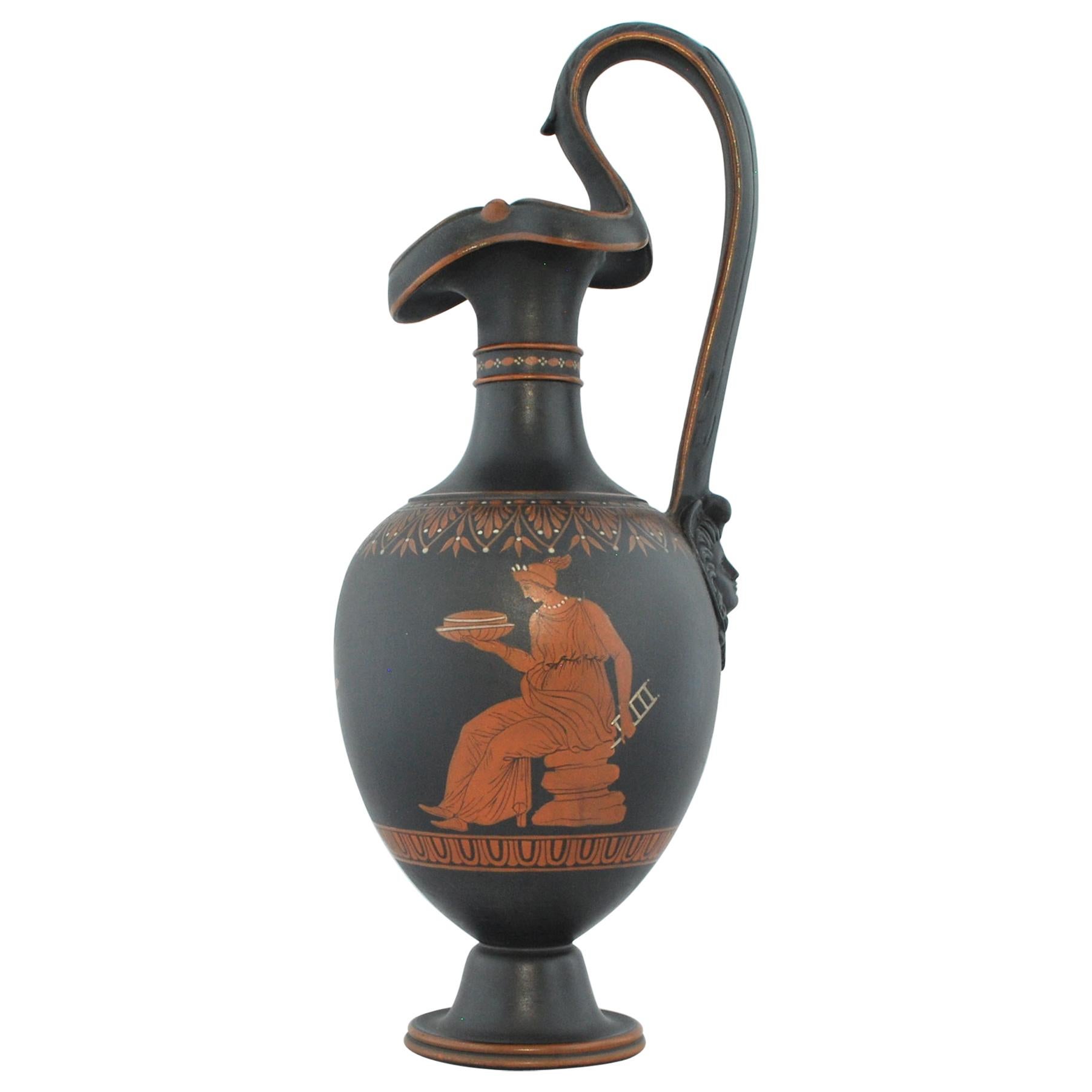 Encaustic Painted Basalt Vase, Wedgwood, circa 1800 For Sale at 1stDibs