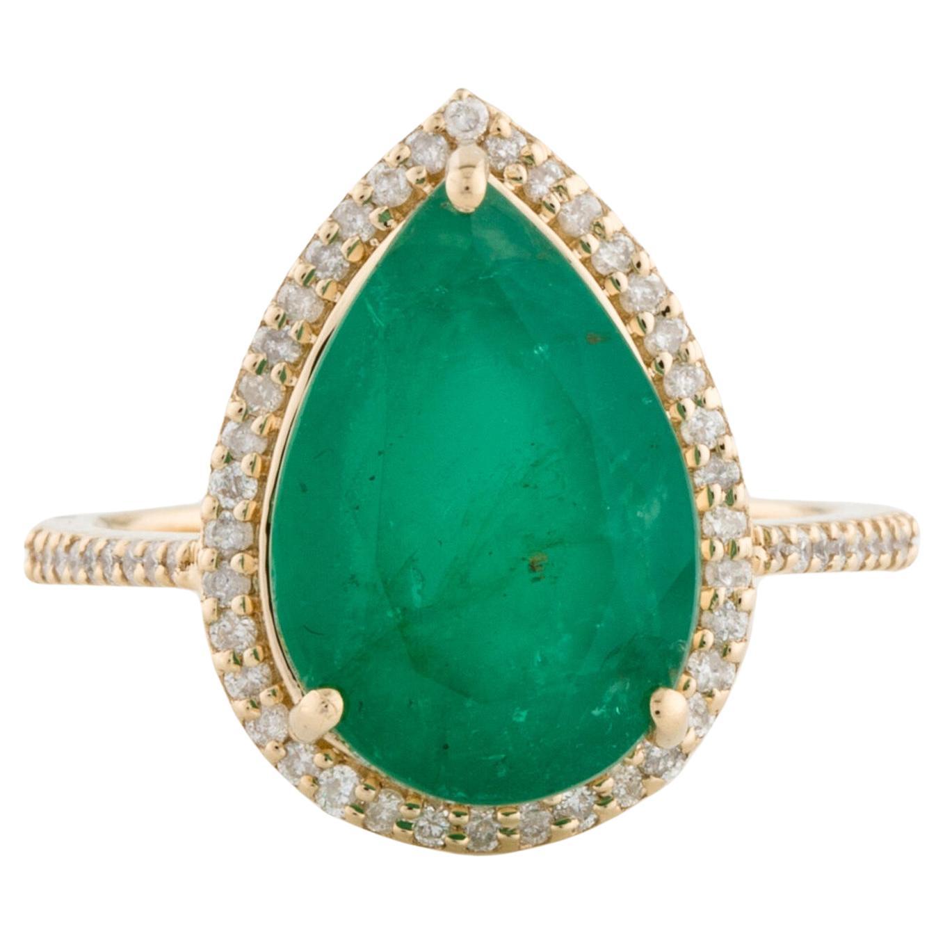 Enchanted Forest Ferns Emerald and Diamond Ring For Sale at 1stDibs