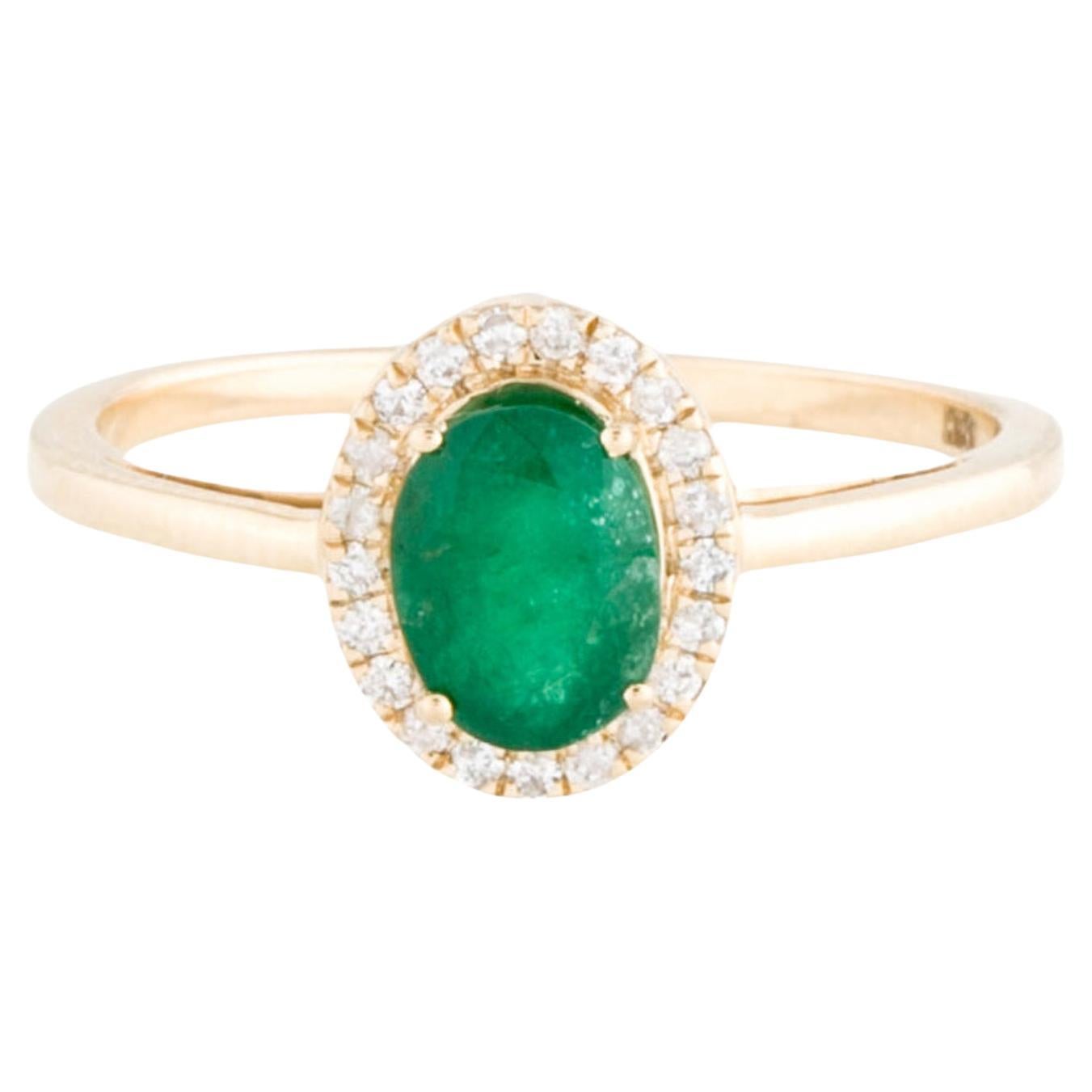 Enchanted Forest Ferns Emerald Ring in 14k Gold For Sale at 1stDibs