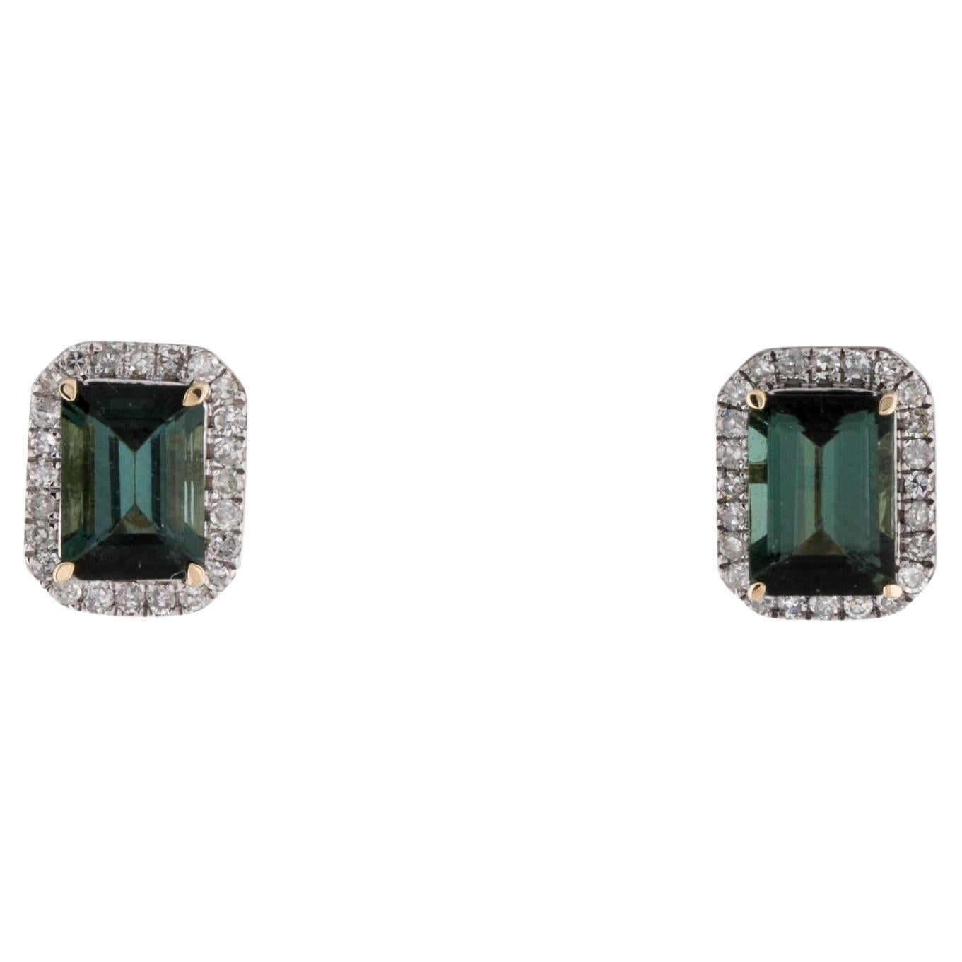 Enchanted Forest Green Tourmaline and Diamond Earrings For Sale at 1stDibs