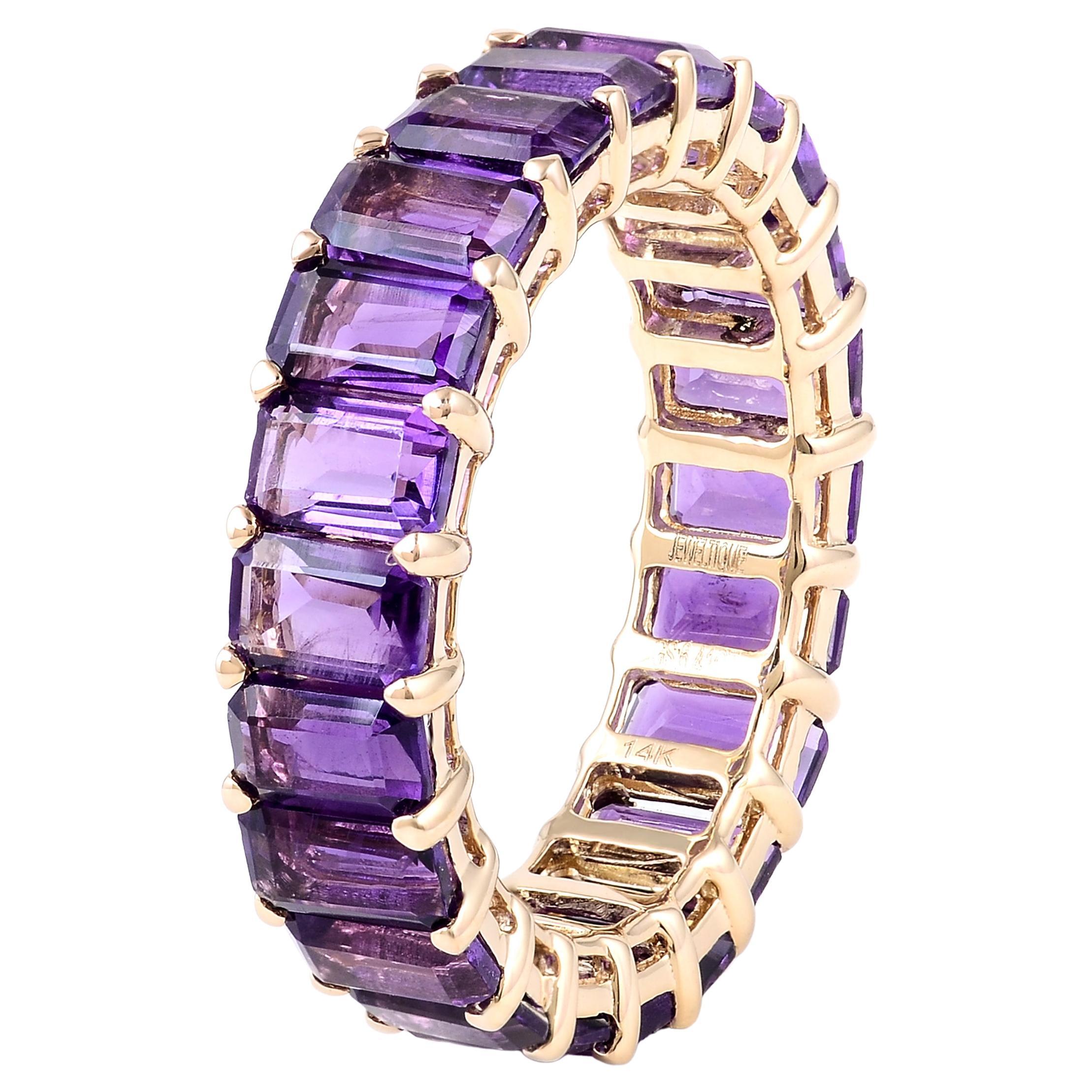 Enchanted Lavender African Amethyst Octagon Ring in 14k Yellow Gold For ...
