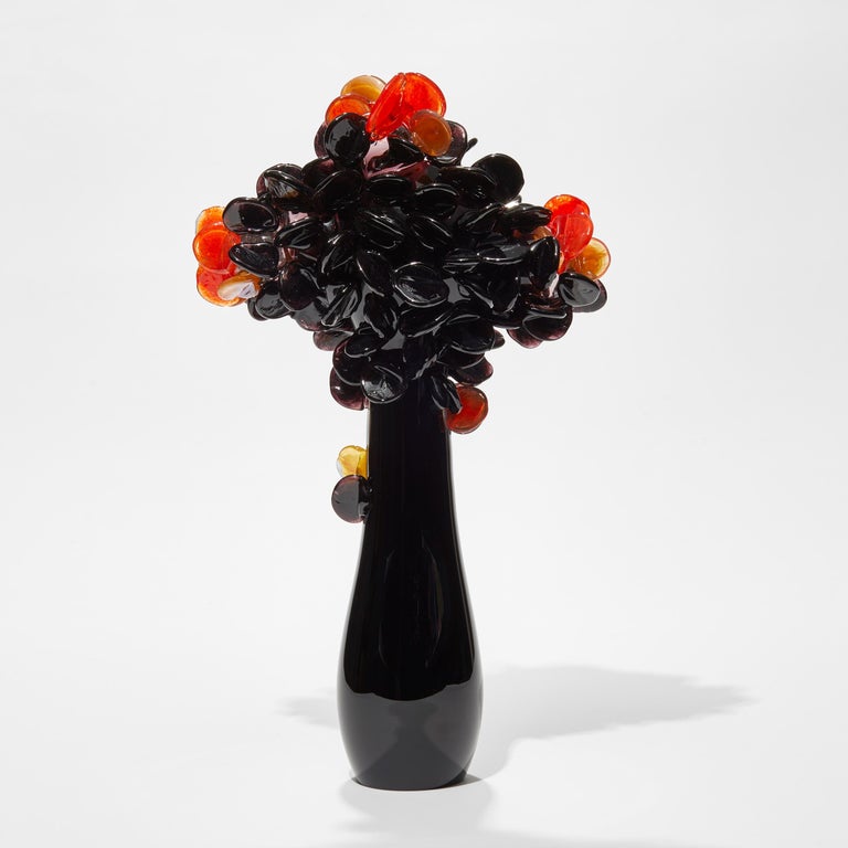Enchanted Midnight in Black, a black and orange tree sculpture by Louis ...
