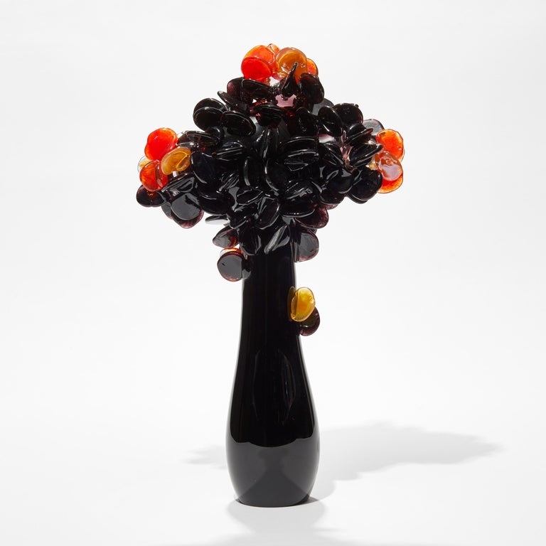 Enchanted Midnight in Black, a black and orange tree sculpture by Louis ...