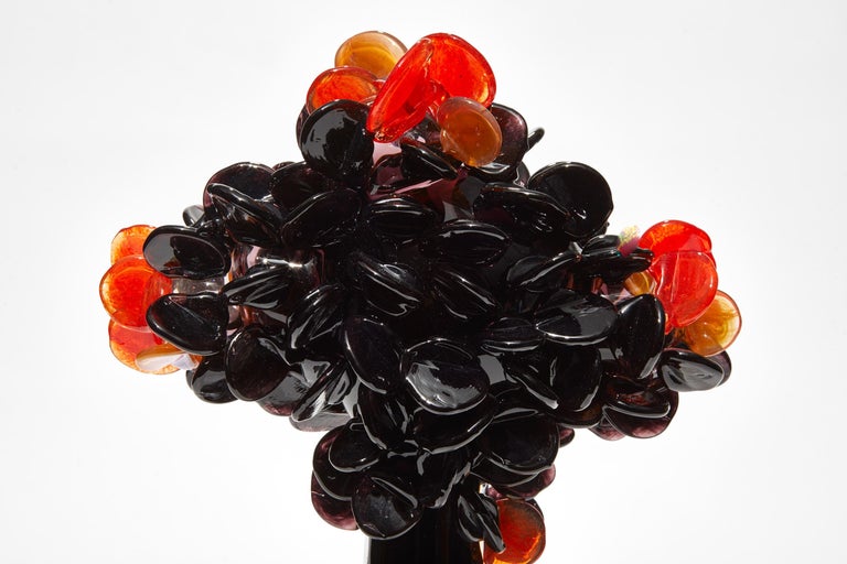 Enchanted Midnight in Black, a black and orange tree sculpture by Louis ...
