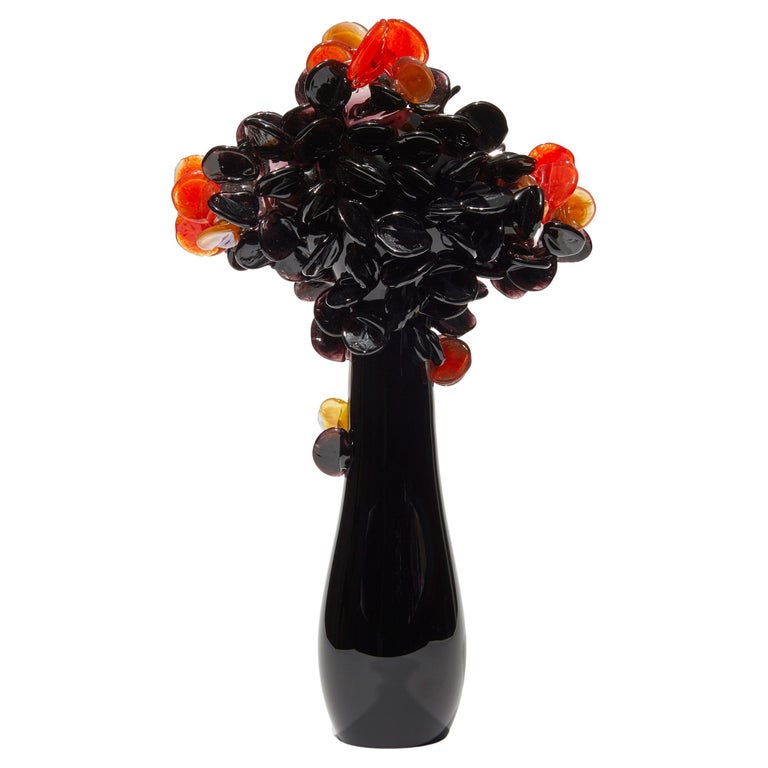 Enchanted Midnight in Black, a black and orange tree sculpture by Louis ...