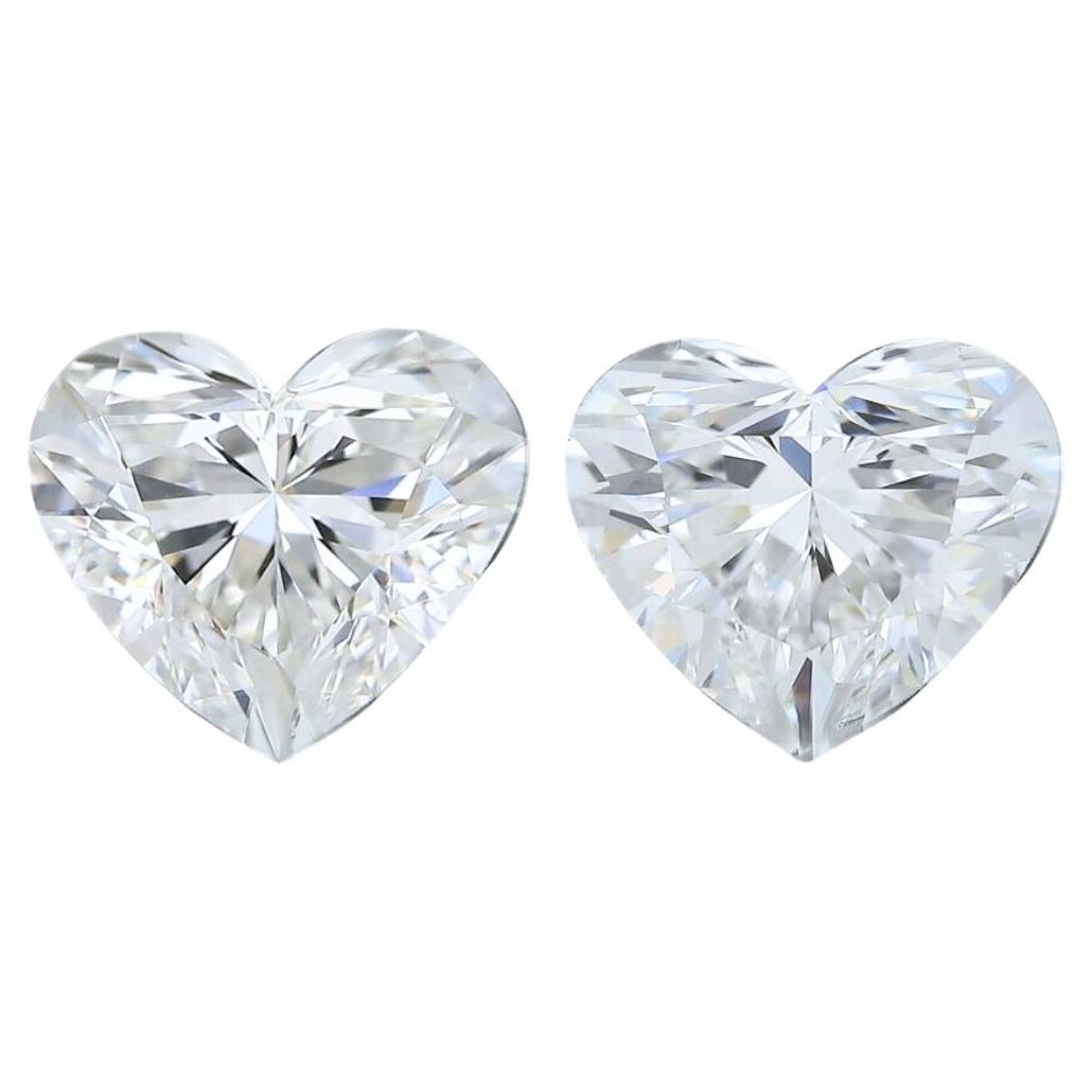 Enchanting 2.00ct Ideal Cut Pair of Heart Diamonds - GIA Certified For ...