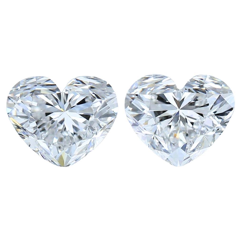Enchanting 2.02ct Ideal Cut Pair of Heart-Shaped Diamonds - GIA ...