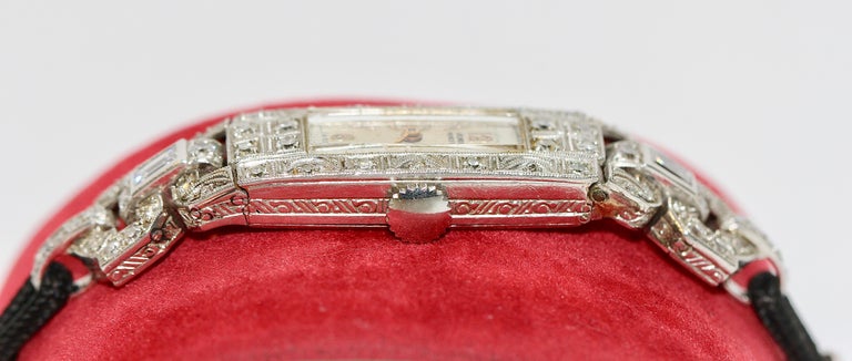 Enchanting Art Deco Platinum Ladies Wristwatch with Diamonds, Valmon ...