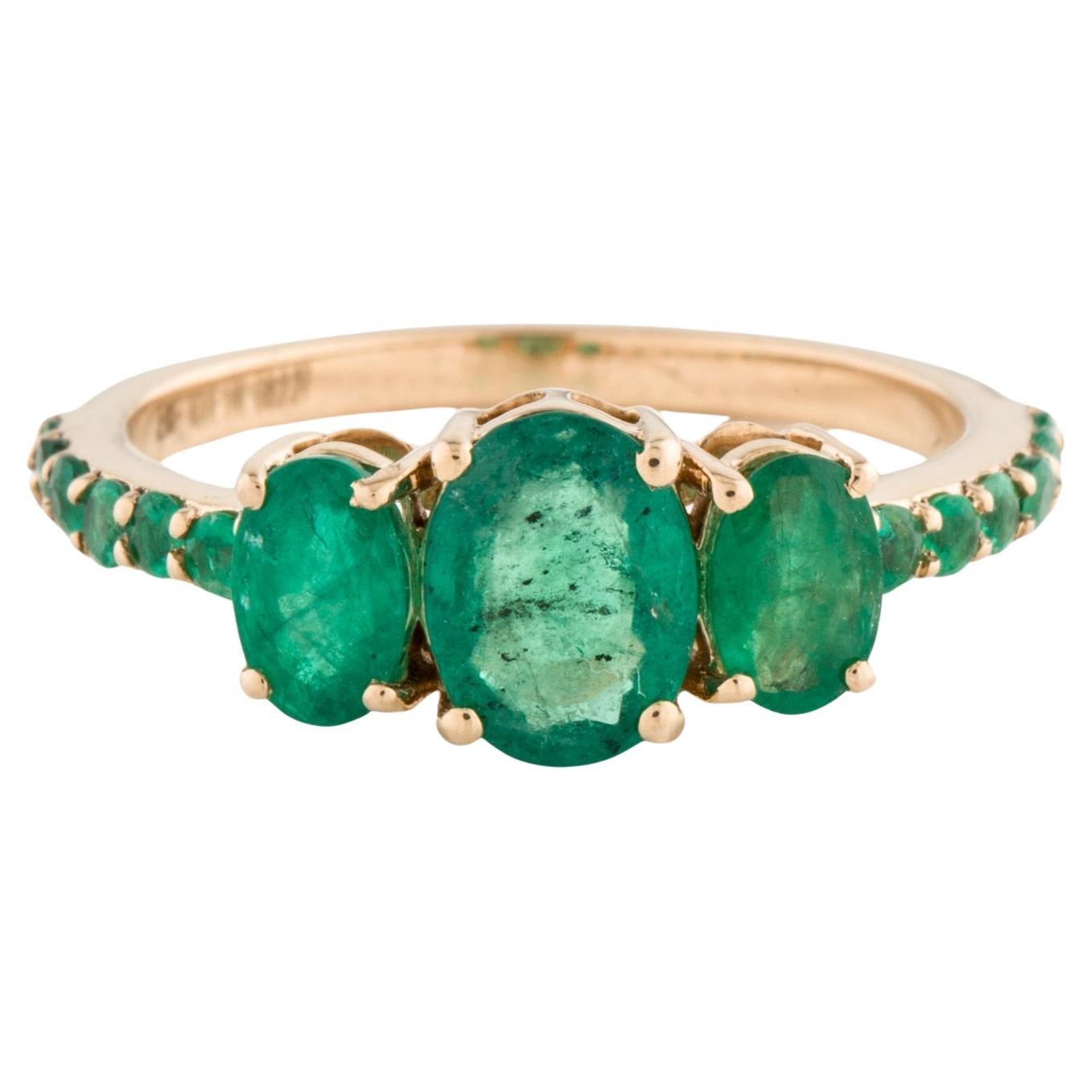 Enchanting Forest Ferns Emerald Ring in 14k Gold For Sale at 1stDibs