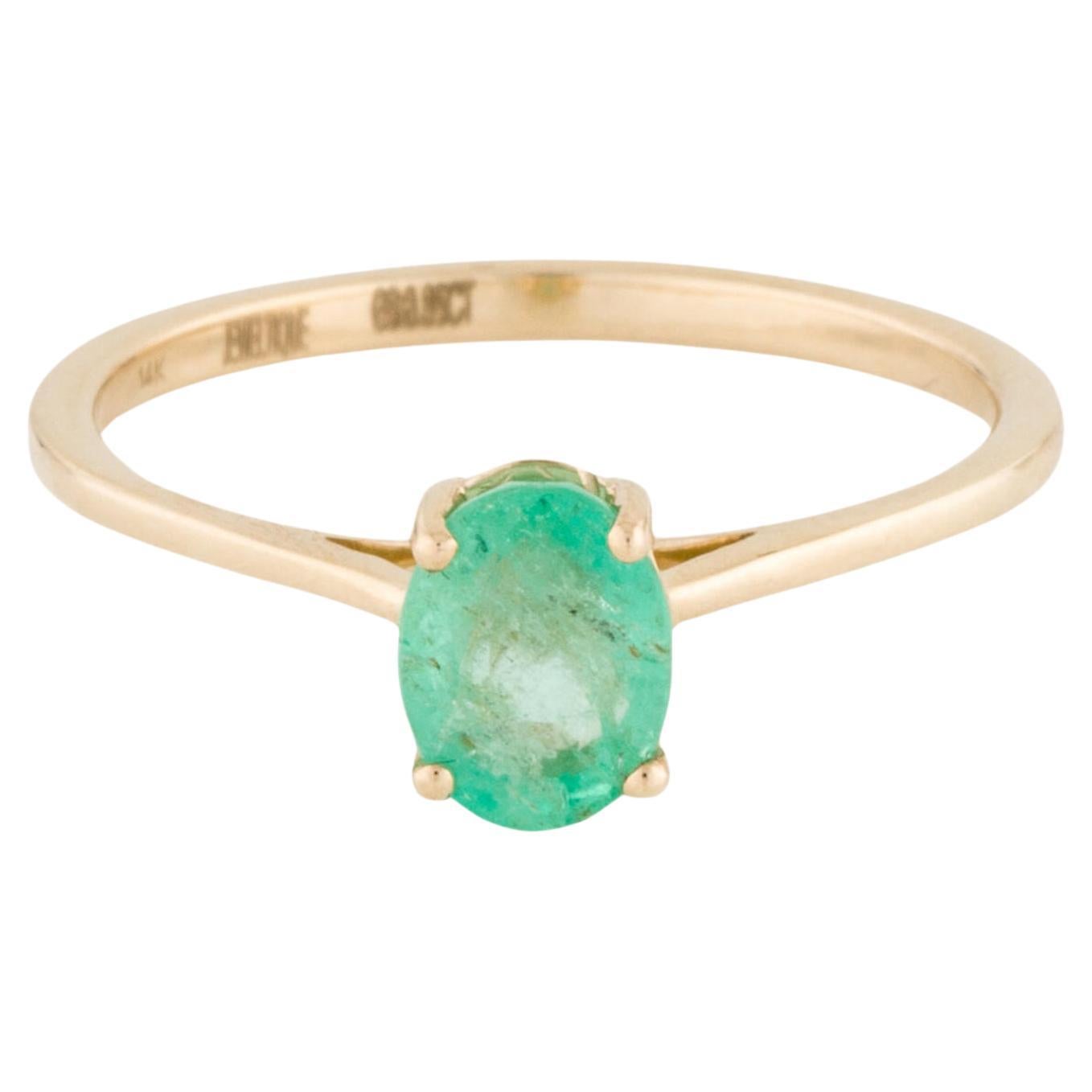 Enchanting Forest Ferns Emerald Ring in 14k Gold For Sale at 1stDibs