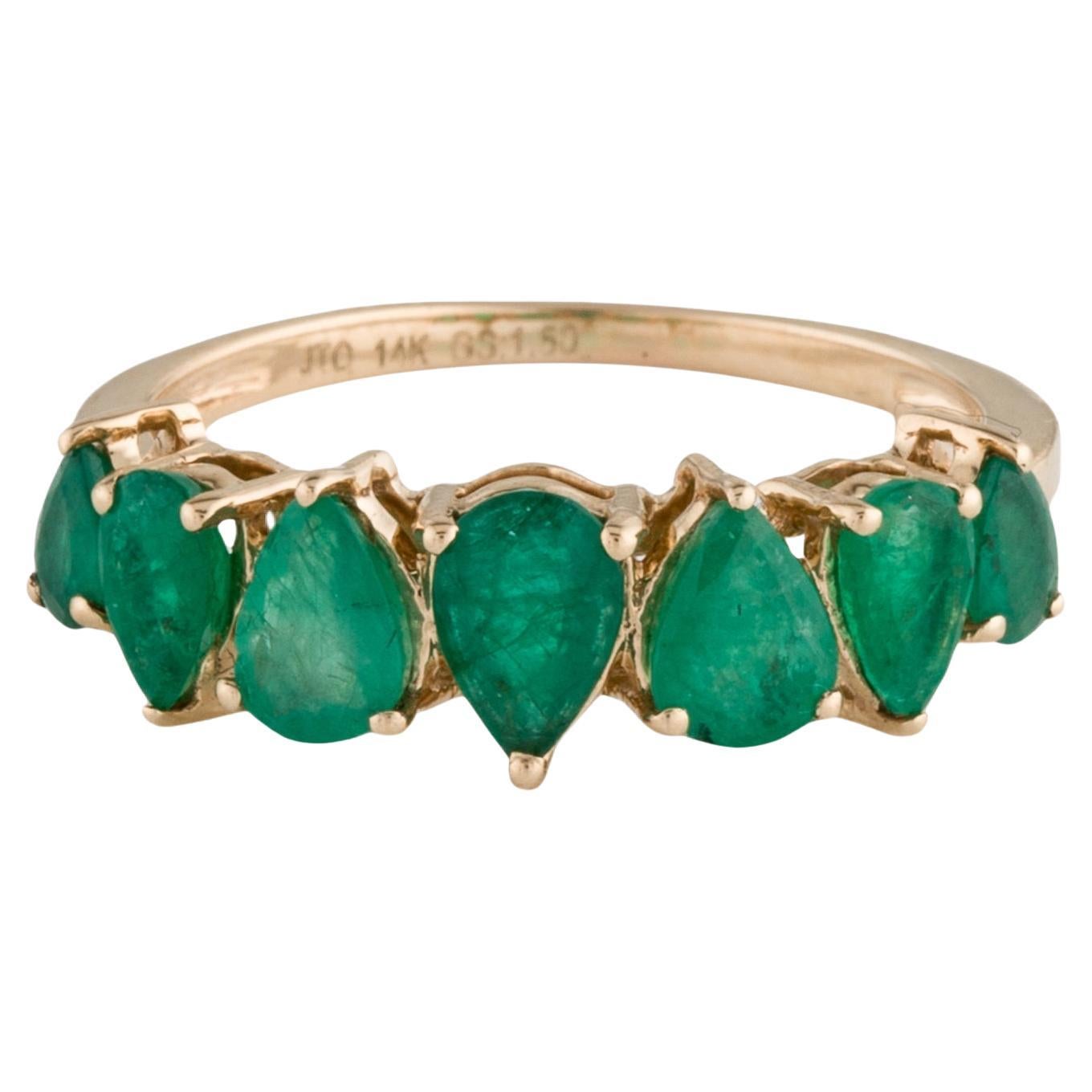 Enchanting Forest Ferns Emerald Ring in 14k Gold For Sale at 1stDibs