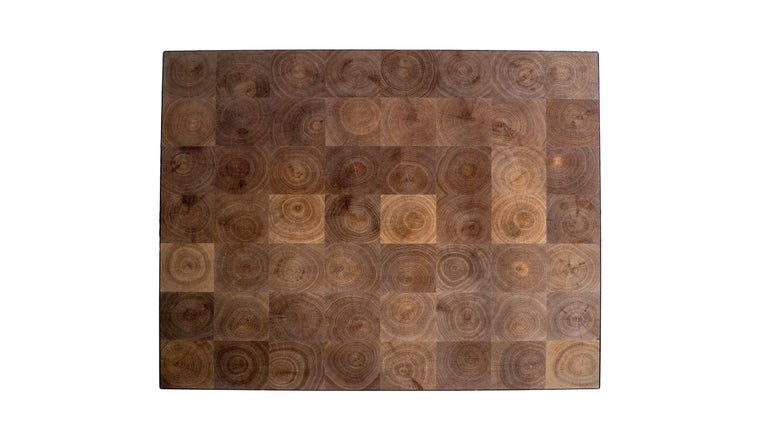 End Cut Oak Coffee Table with Banded Plank Top at 1stDibs