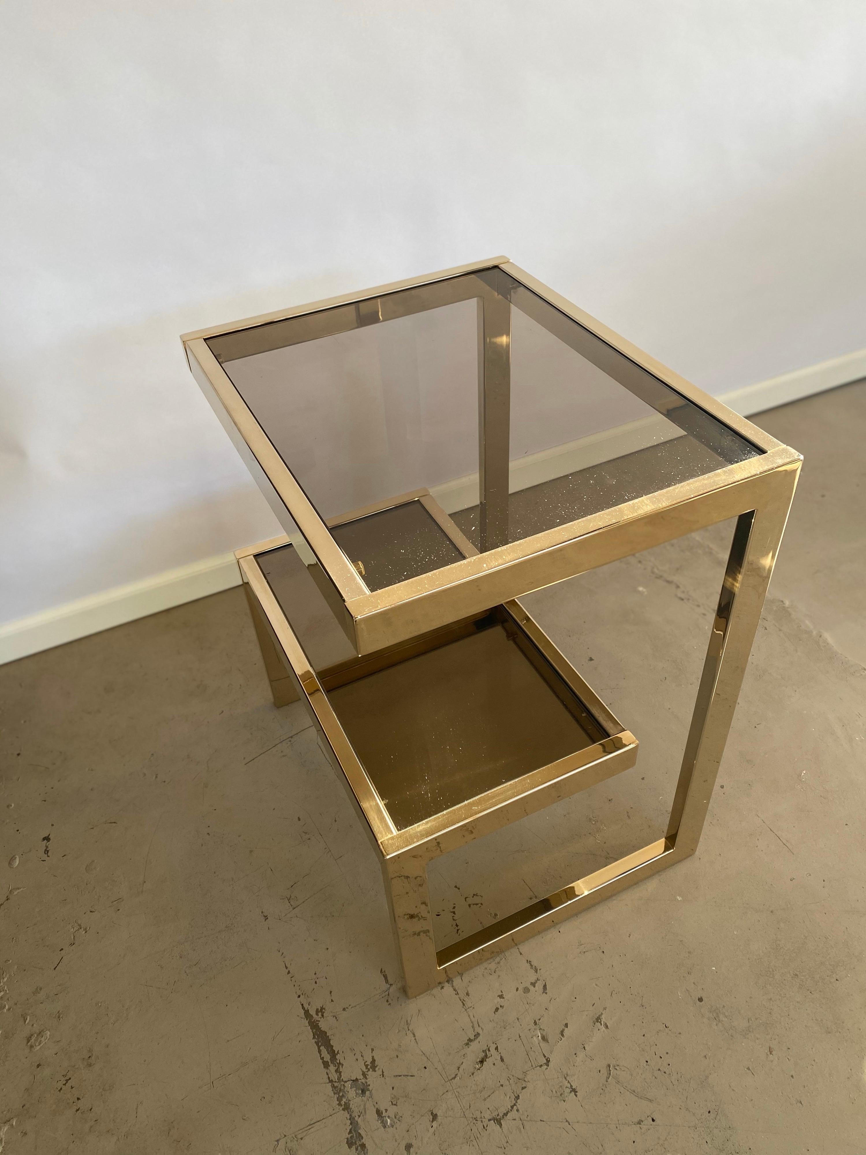 End, Side or Coffee G Table 23-Carat Gold-Plated by Belgo Chrome For ...