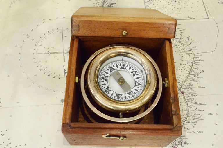 End XIX Century Dry Nautical Magnetic Compass Antique Marine Navigation ...