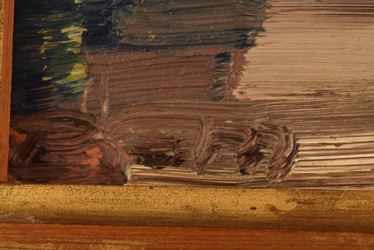 Endis Bergström Swedish Painter, Oil on Board, Modernist Landscape For ...