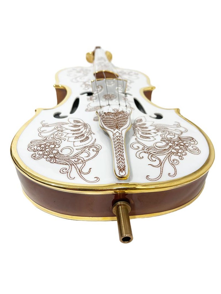 Endre László Szász for Hollohaza Porcelain Violin For Sale at 1stDibs