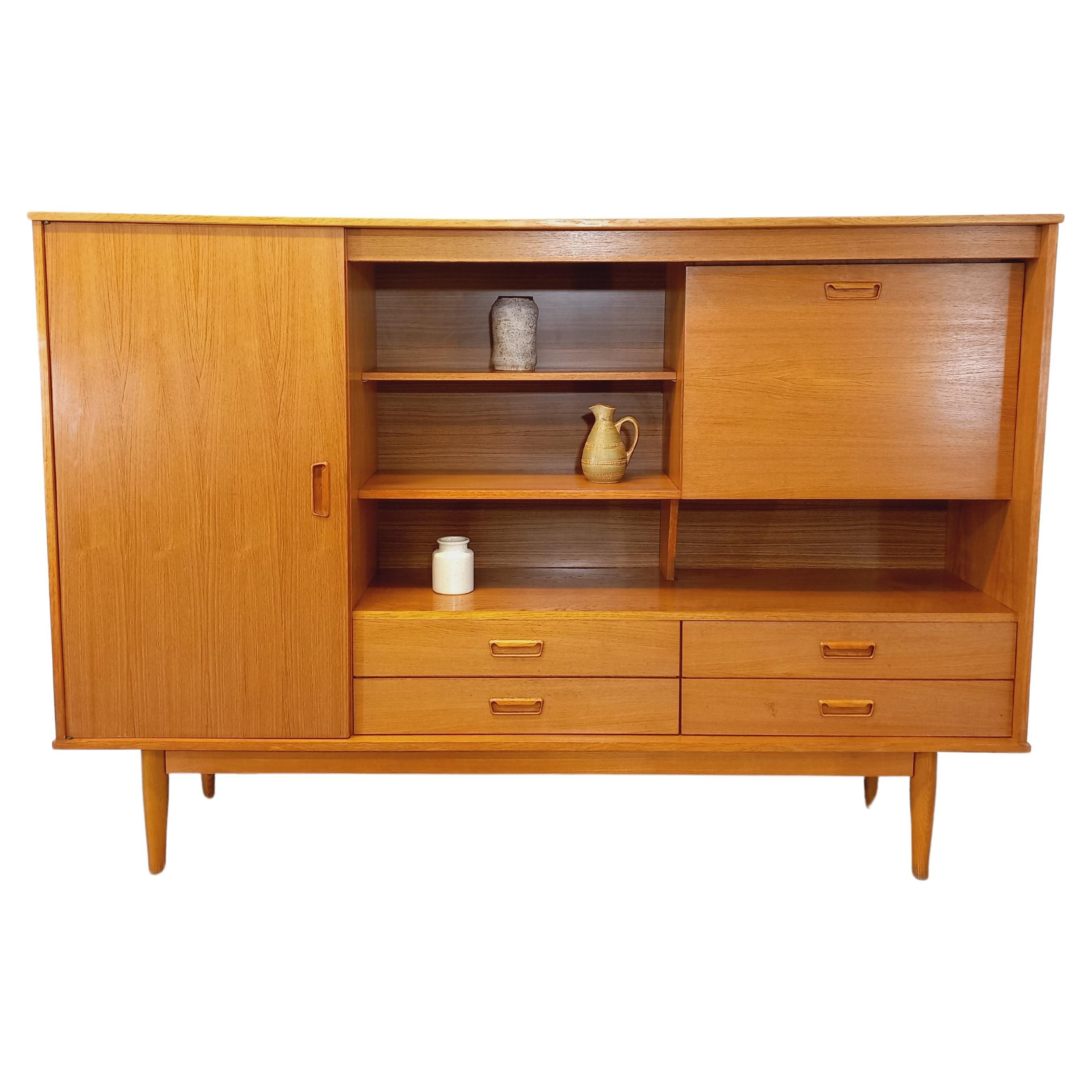 Petite enfilade coiffeuse vintage style scandinave en teck, chrome et ...