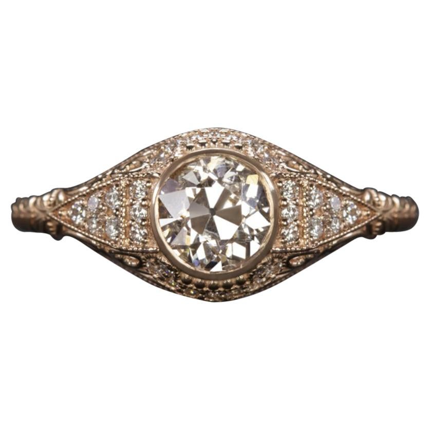 3.85 Carat Gilson Emerald Cut Emerald and Diamonds 14 Carat Rose Gold ...