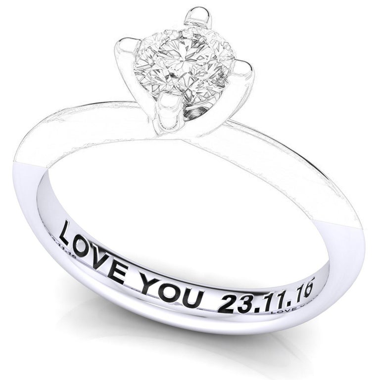 Customizable Engagement Ring with Certificate Natural White Diamond 0 ...