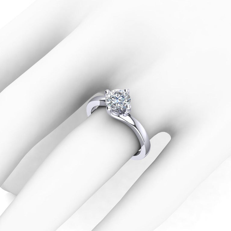 Customizable Engagement Ring with Certificate Natural White Diamond 1 ...