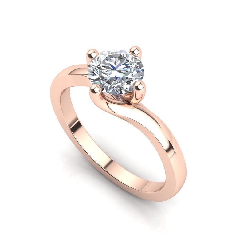 Customizable Engagement Ring with Certificate Natural White Diamond 1 ...