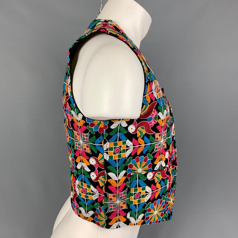 ENGINEERED GARMENTS Size 36 Multi-Color Embroidery Cotton Vest For Sale ...