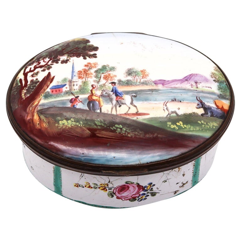 England 1810 Georgian Battersea Enamel Neoclassical Decorated Box For ...