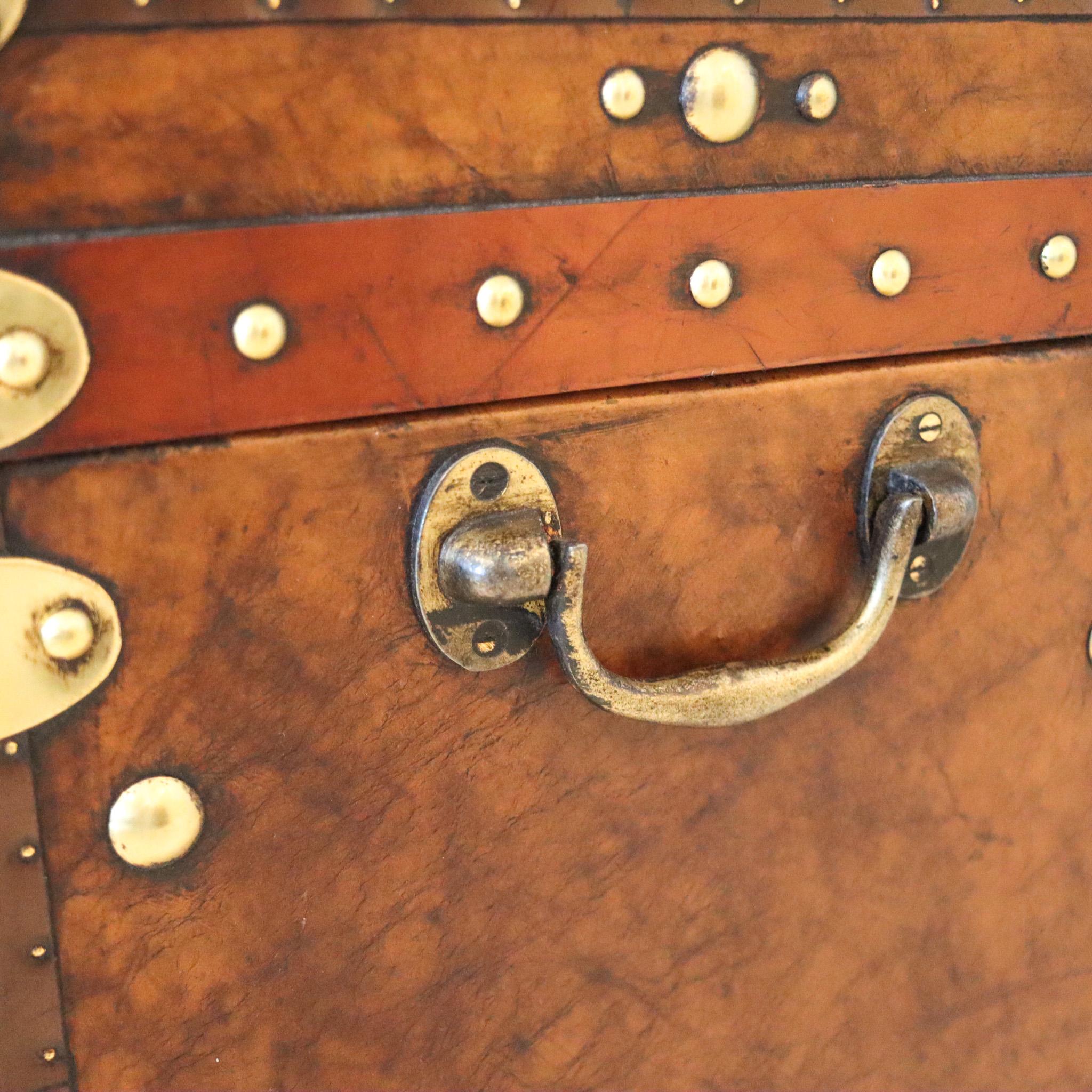 England 1900 Victorian Pair of Army Officer Travel Chests in Leather ...