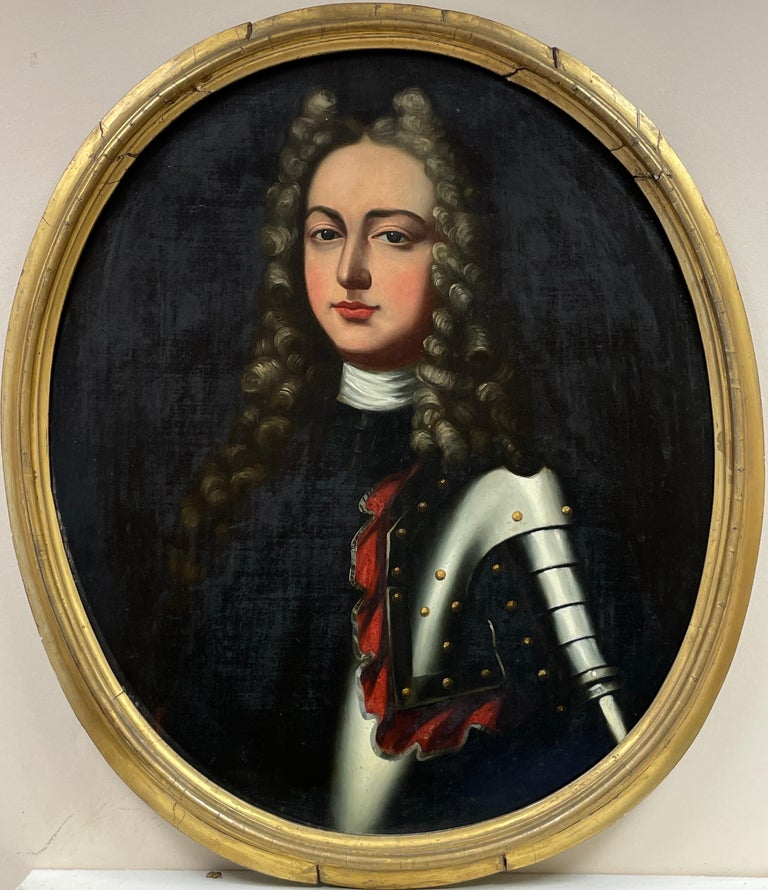 English 1711 - Fine 1700s British Oval Portrait of a Gentleman in Suit ...