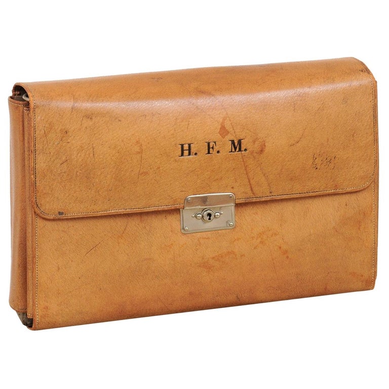 English 1870s Victorian Period Leather Men's Travel Kit with H.F.M ...