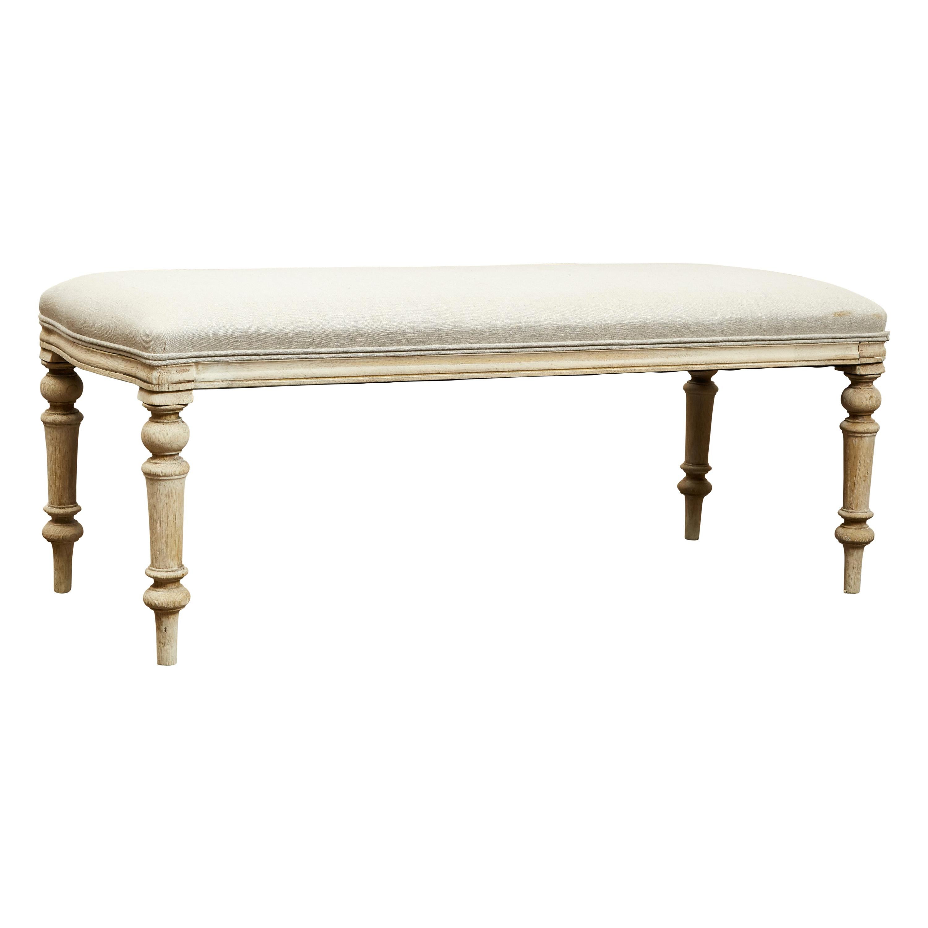 Vintage English Bench with Turned Legs at 1stDibs