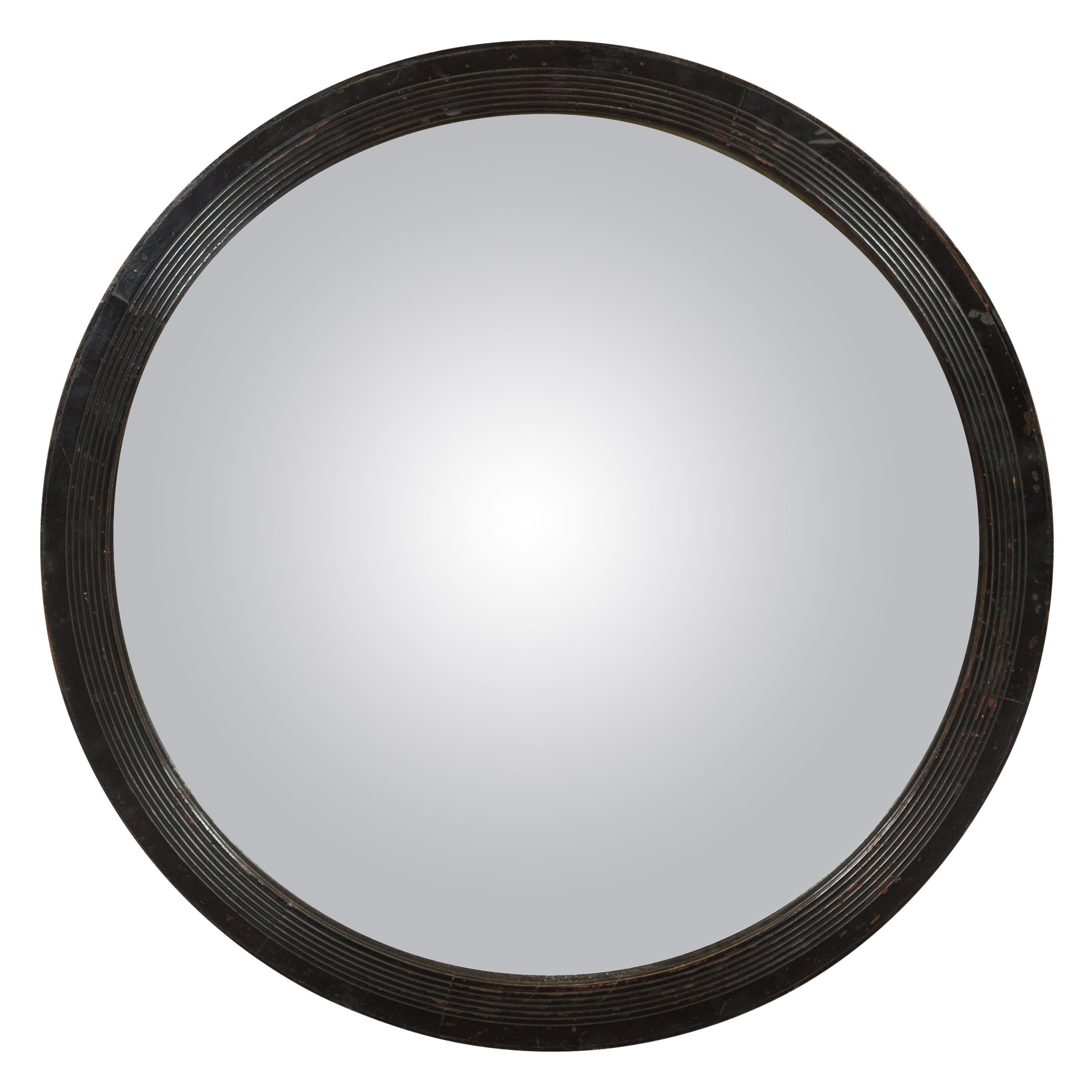 Indian Circular Convex Bone Mirror For Sale at 1stDibs