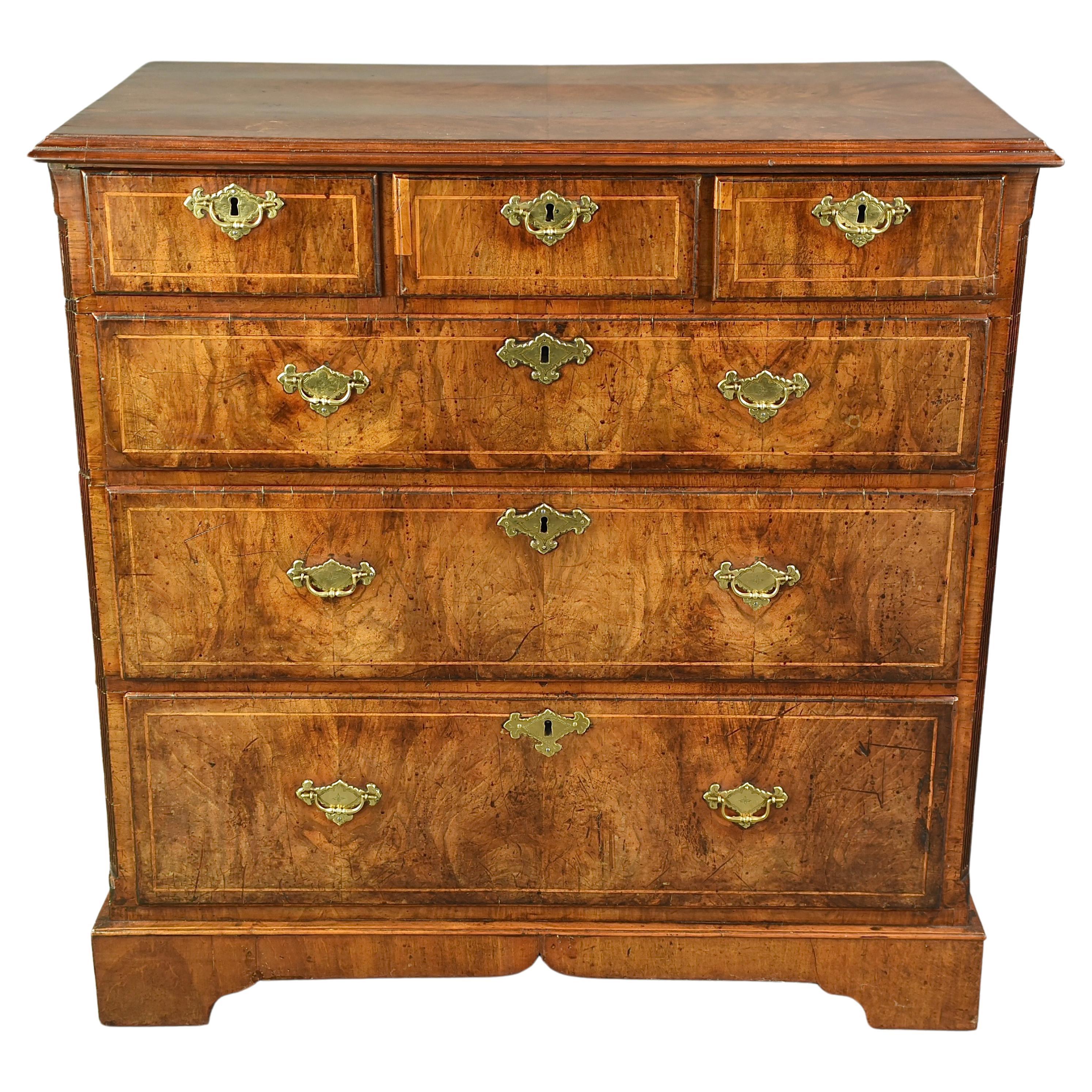English 18th century Georgian walnut commode /chest of drawers For Sale ...