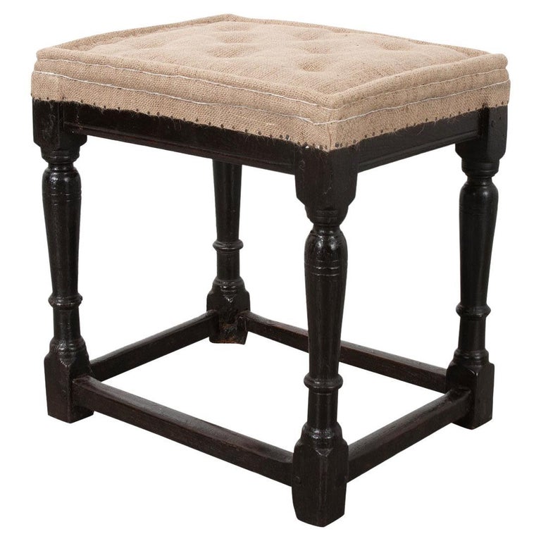 English 18th Century Stool Painted Black at 1stDibs