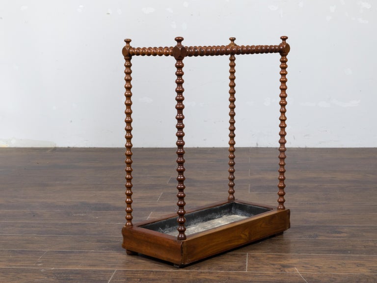 English 1900s Turn of the Century Spool Umbrella Stand with Zinc Bottom ...