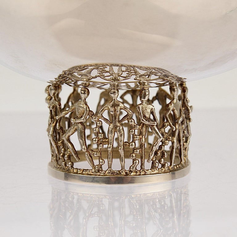 English 1980's Modernist Caryatic Sterling Silver Bowl by Stuart Devlin ...